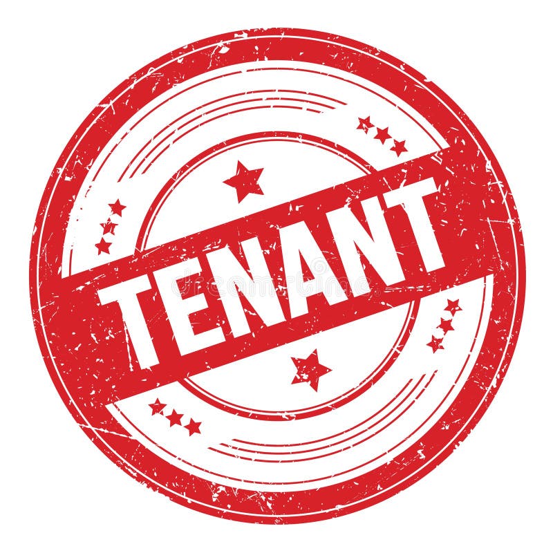 TENANT Text on Red Round Grungy Stamp Stock Illustration - Illustration ...