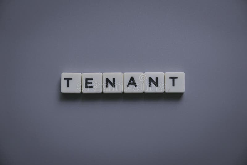 Tenant Word Made of Square Letter Word on Gray Background Stock Image ...