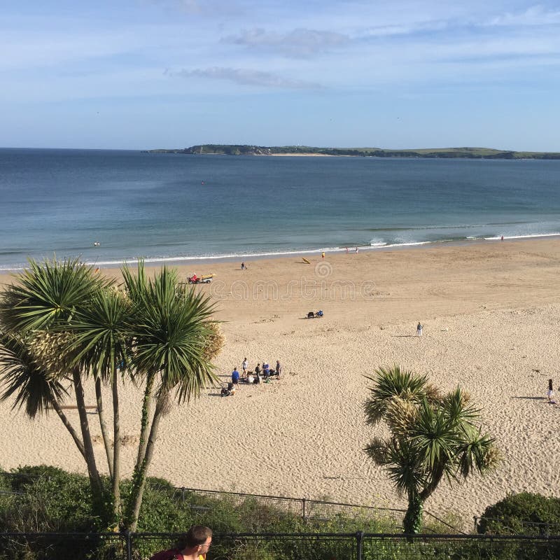 Tenby Beach, Pembrokeshire, Wales Stock Photo - Image of wales, palm ...
