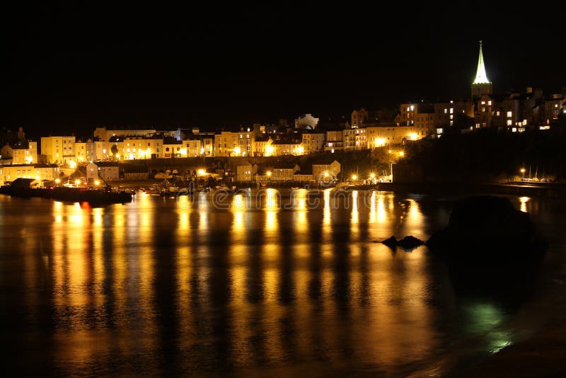 Tenby at Night stock photo. Image of reflect, reflection - 27490500