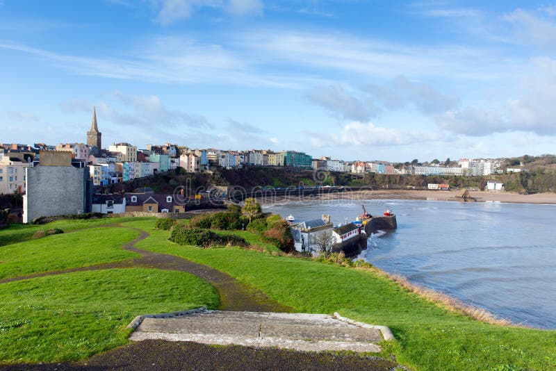 Tenby View of Harbour Pembrokeshire Wales UK Stock Image - Image of ...