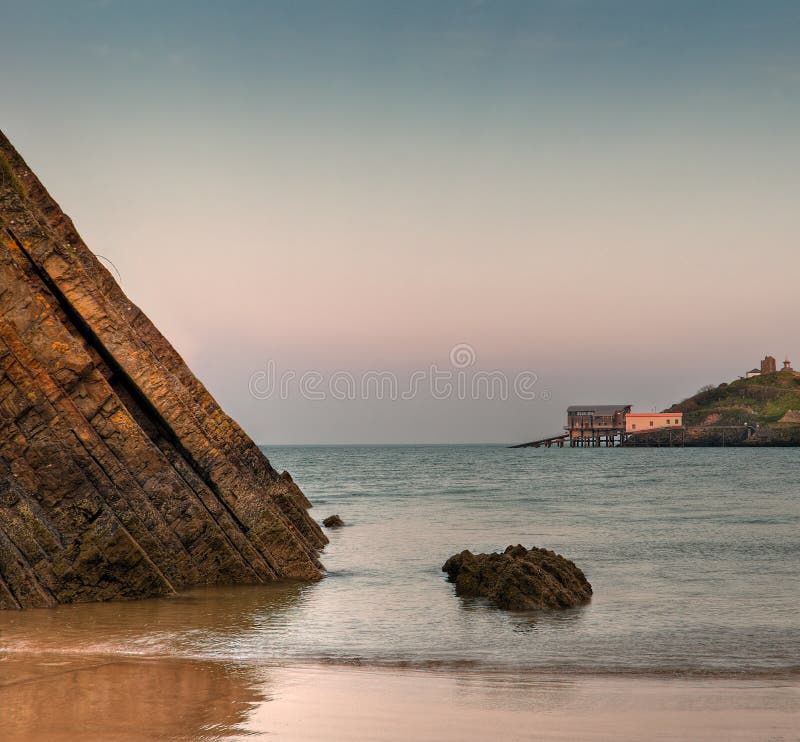 Tenby, Wales, UK. Landscape by the Ocean on a Sunny July Day ...