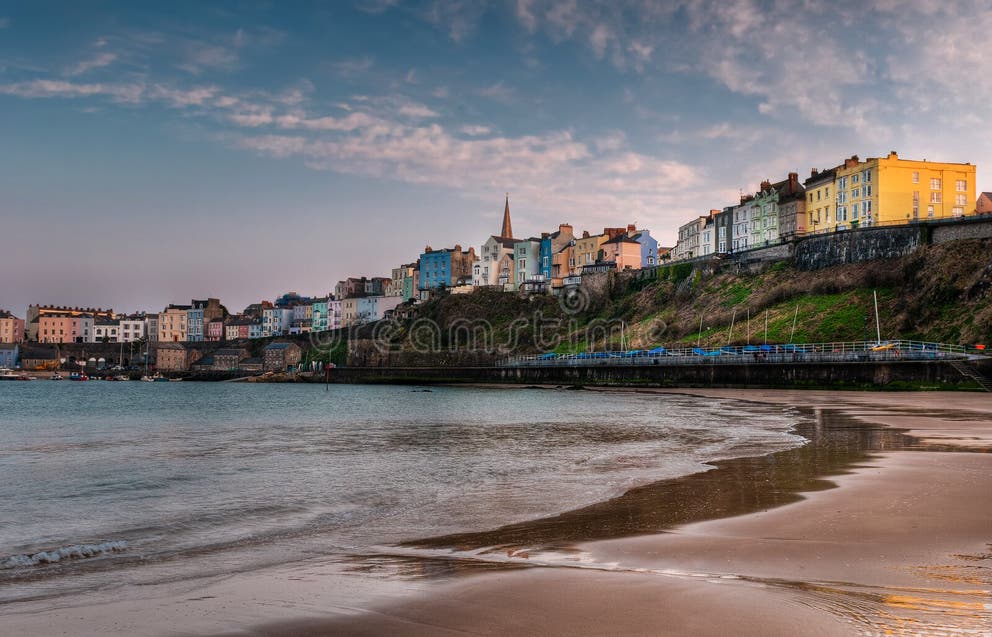 Tenby, Wales Sunset on the Beach Stock Photo - Image of beach, south ...