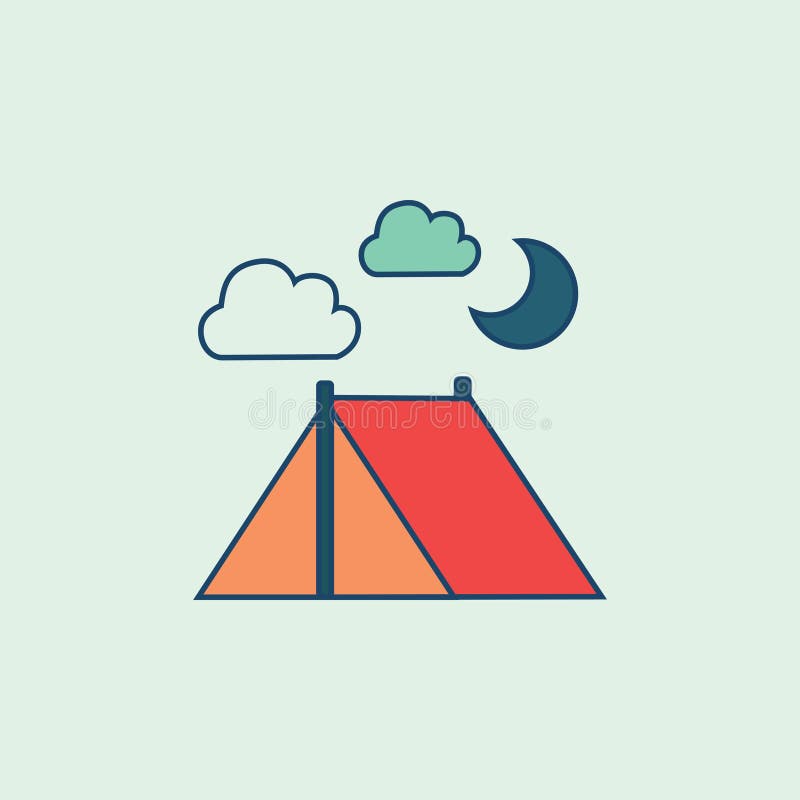 Tend and Tree Colored Filled Icon Vector Illustration Stock Vector ...
