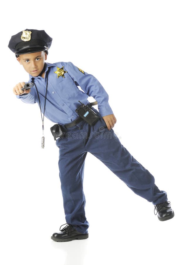 Poliziotto Elementare Che Punta Immagine Stock - Immagine di uniforme ...