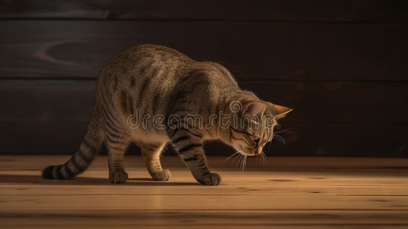 Tender Cat Cuddling. Cute Delicate Kitten. Generated AI. Stock ...