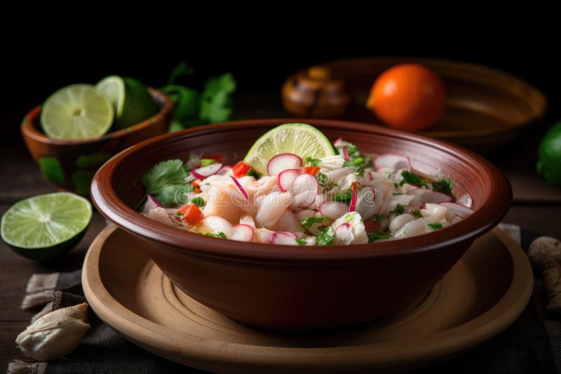 Tender Ceviche, Marinated in Lime and Hot Sauce Stock Illustration ...