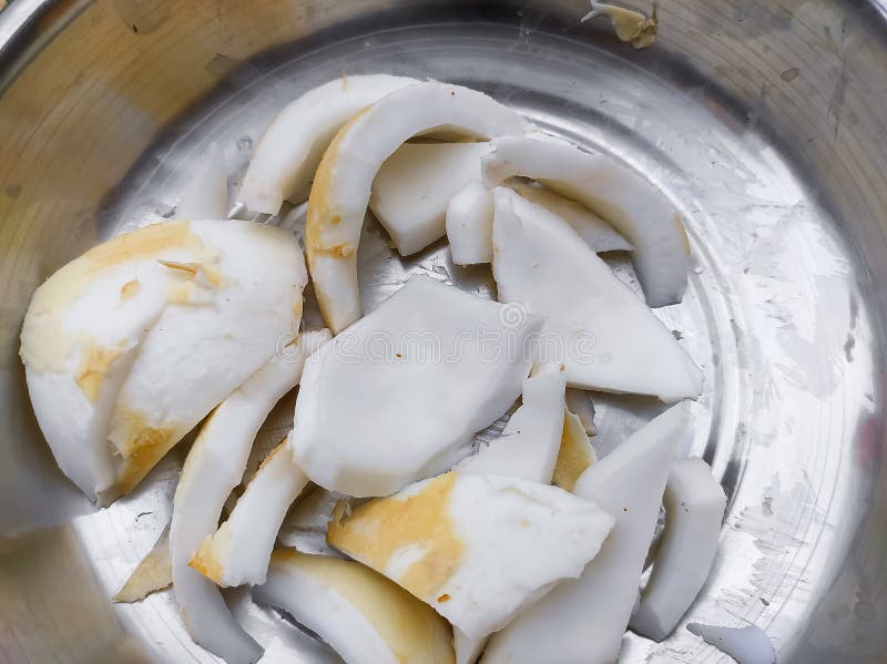 Tender Coconut on the Plate Stock Image - Image of tender, invertebrate ...