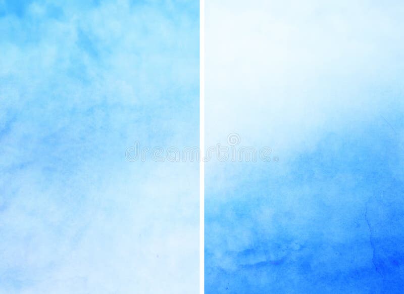 Tender Color Sky with Clouds in Two Backgrounds Stock Illustration ...