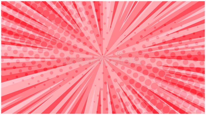 Tender Coral Red Stripe Retro Comic Background Stock Vector ...