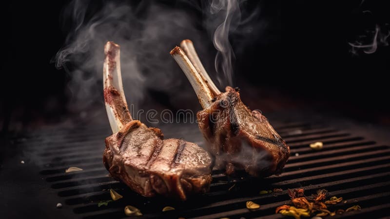 Tender and Delicious Grilled Rack of Lamb Chops Cooked in Middle ...