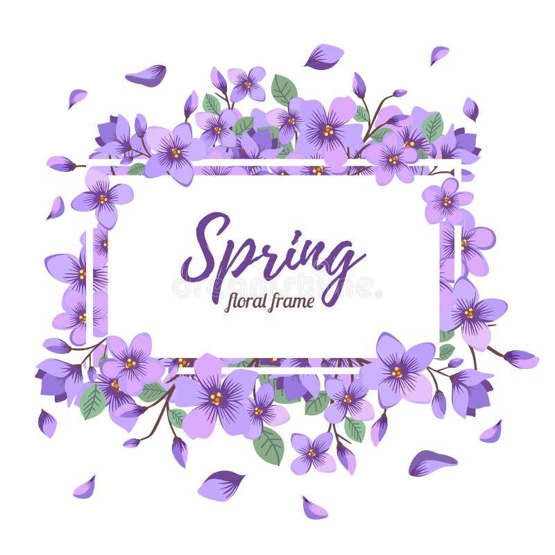 Tender Floral Summer or Spring Frame Template Stock Vector ...