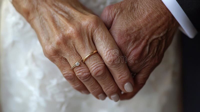 Tender Gesture of Affection Close Up of Elderly Hands Clasped Together ...