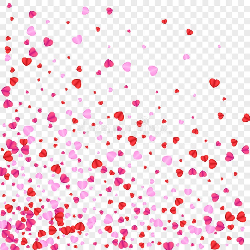 Tender Heart Background Transparent Vector. Party Pattern Confetti. Red ...