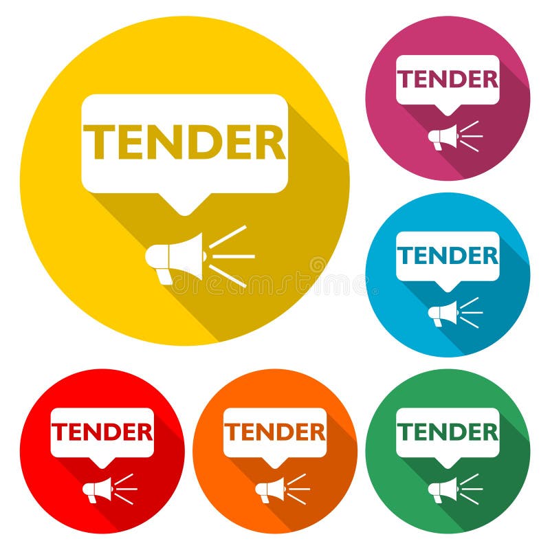 Tender Icon with Long Shadow Stock Vector - Illustration of icon, arrow ...