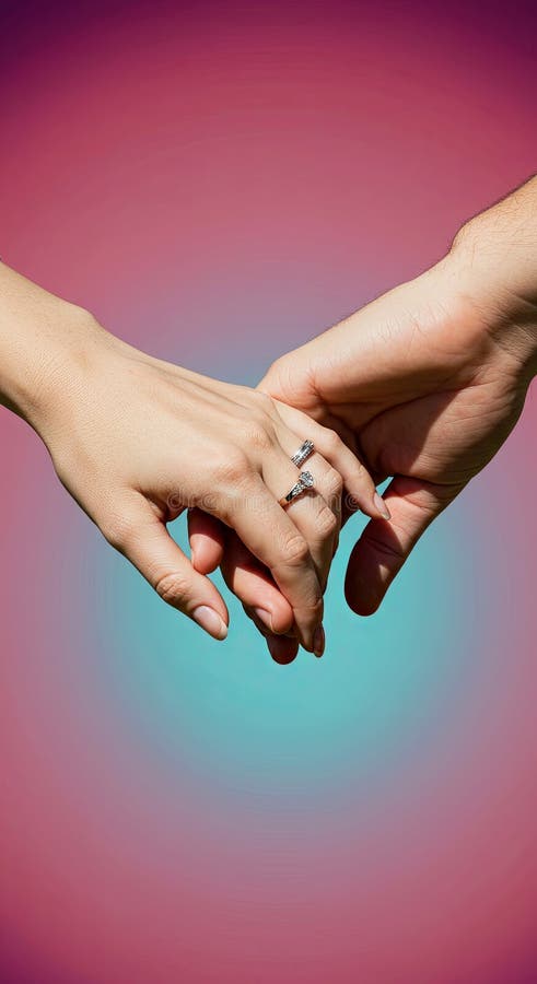 Close-Up of a Couple S Hands Interlocked Stock Illustration ...