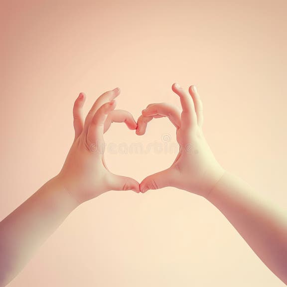 A Tender Moment Captured As Two Hands Create a Heart Shape, Expressing ...