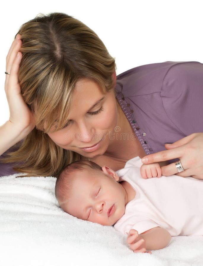 Mother Baby Moment of Tenderness Stock Photo - Image of innocence ...