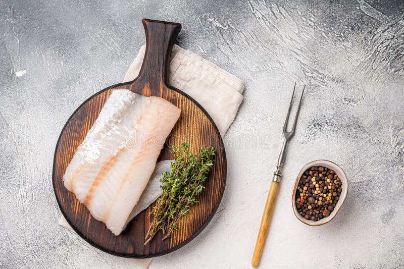 Tender Pacific Cod Loin, Raw Fish Fillet Featuring a Light Hue and ...