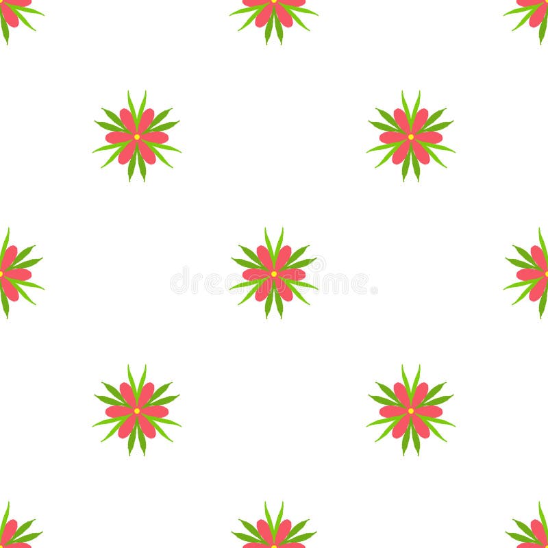 Tender Seamless Pattern with Abstract Flowers on White Background ...