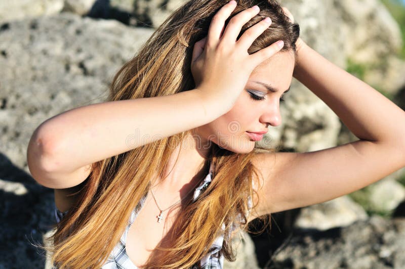 Tender teen girl stock image. Image of lovely, closeup - 14340779