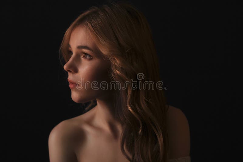 Tender Young Woman with Long Hair Stock Photo - Image of hair, love ...