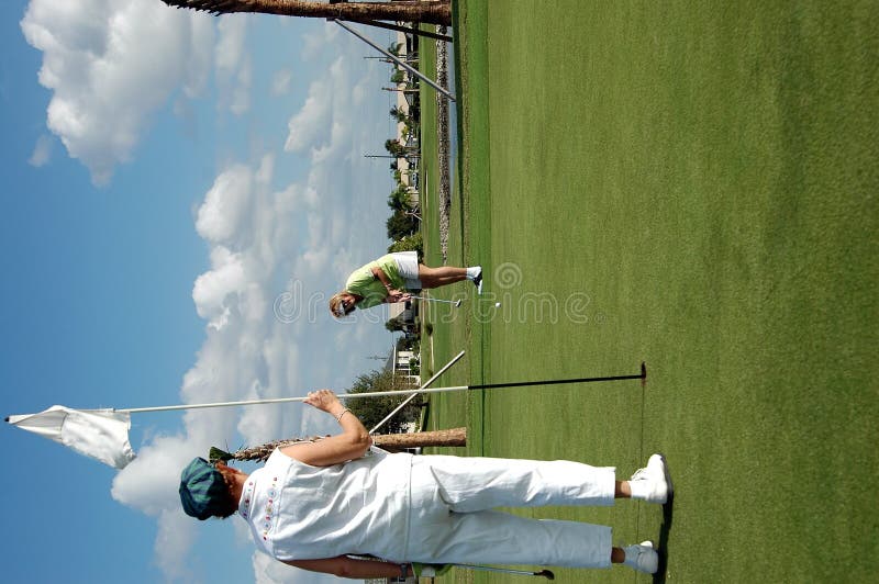 Tending flag on golf green stock photo. Image of enjoyment - 1675312