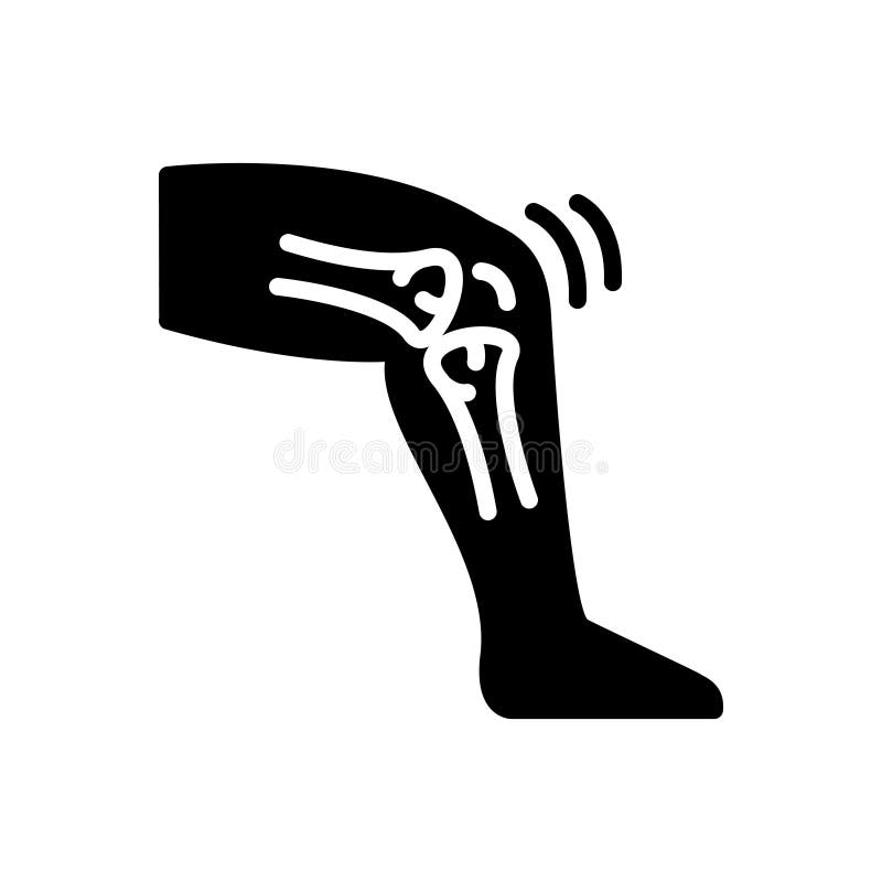 Black Solid Icon for Tendon, Bone and Knee Stock Vector - Illustration ...
