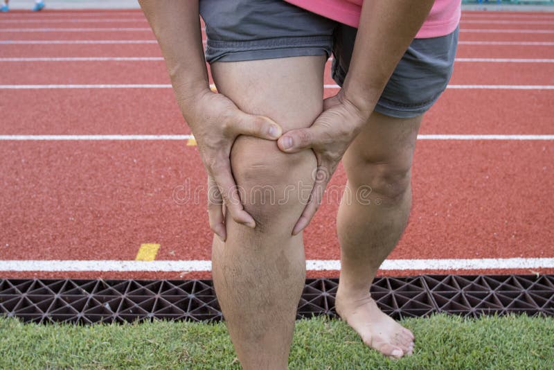 Tendon Knee Joint Problems on Man Leg from Exercise Stock Photo - Image ...