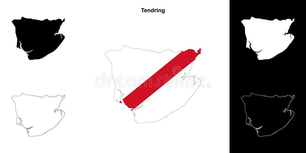 Tendring outline map stock vector. Illustration of england - 334905915