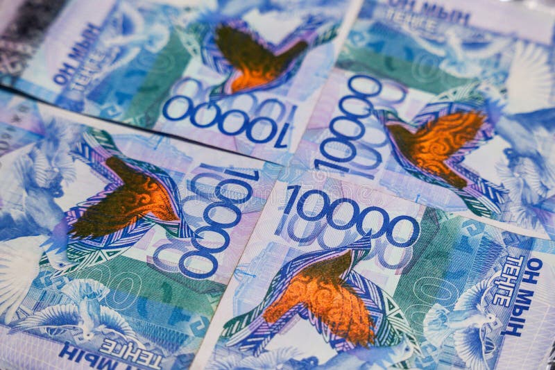 10,000 Tenge Banknotes Connected at the Corners Stock Image - Image of ...