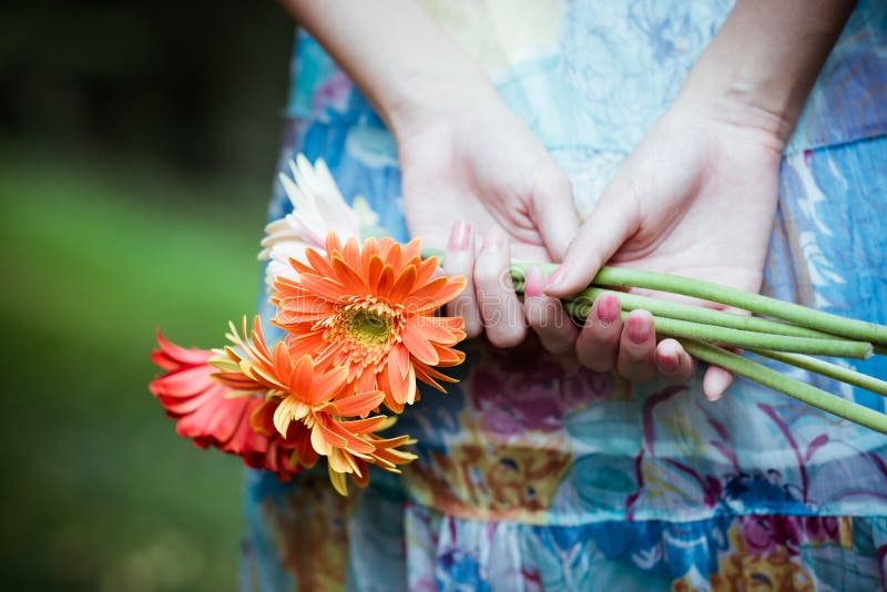 Tenir Des Fleurs Sur Des Mains Photo stock - Image of fermer, coloré ...