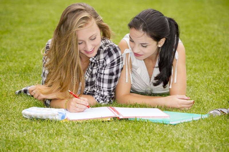 Outdoor study stock photo. Image of happy, academic, lifestyle - 97427450