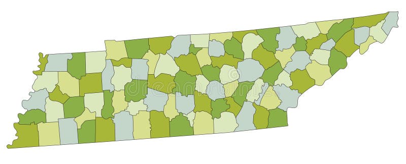 Detailed Editable Political Map with Separated Layers. Tennessee Stock ...