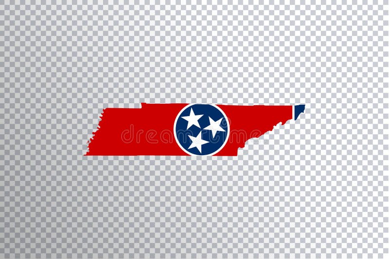 Tennessee Flag on Map, Transparent Background Stock Photo - Image of ...