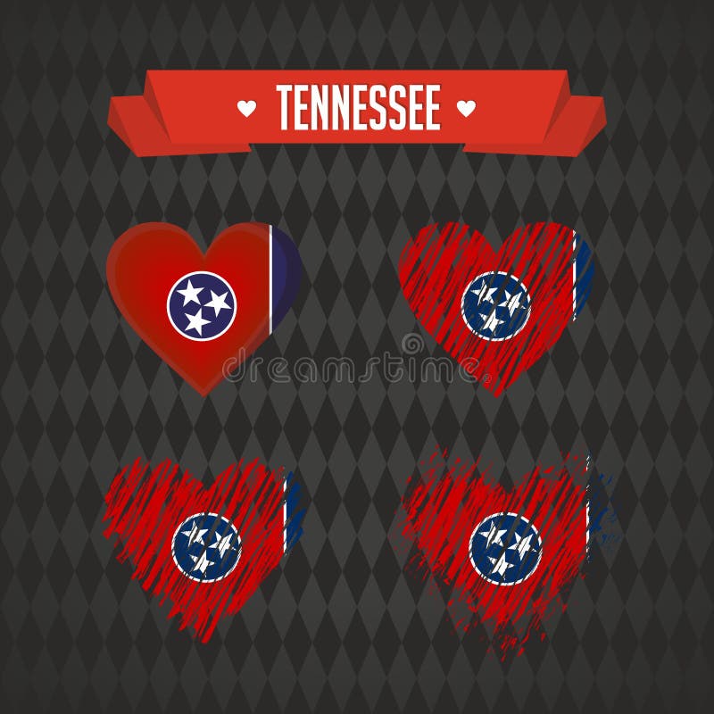 Tennessee with Love. Design Vector Broken Heart with Flag Inside. Stock ...