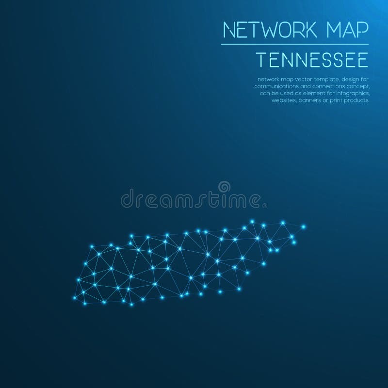 Tennessee network map. stock vector. Illustration of dark - 87103260