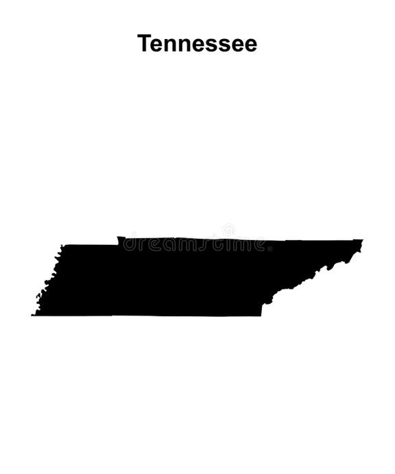 Tennessee outline map stock vector. Illustration of border - 360688881