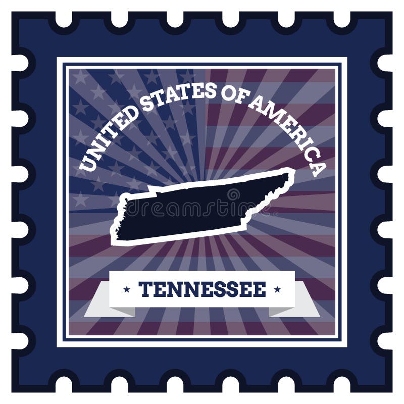 Tennessee Postage Stamp. Vector Illustration Decorative Design Stock ...