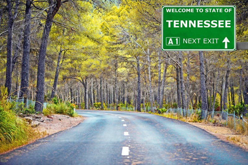 TENNESSEE Road Sign Against Clear Blue Sky Stock Image - Image of ...