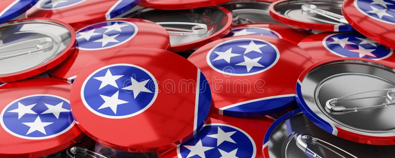 Tennessee - Round Badges with State Flag Stock Illustration ...