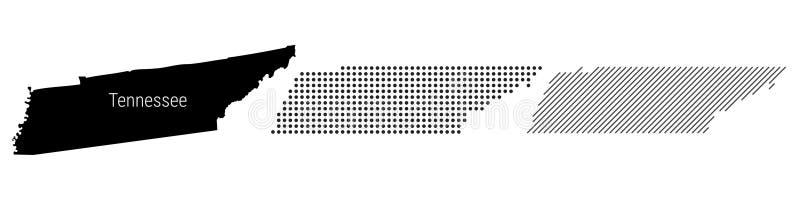 Tennessee Silhouette Map and Two Patterns of Dots and Slanted Lines ...