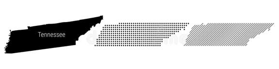 Tennessee Silhouette Map and Two Patterns of Dots and Slanted Lines ...