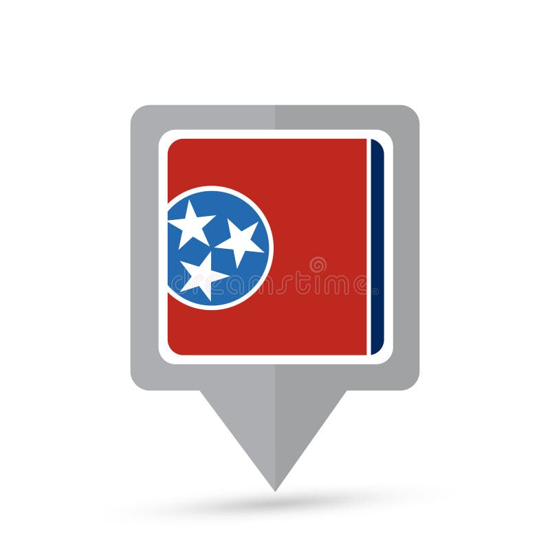 Tennessee State Flag Map Icon Stock Vector - Illustration of symbol ...