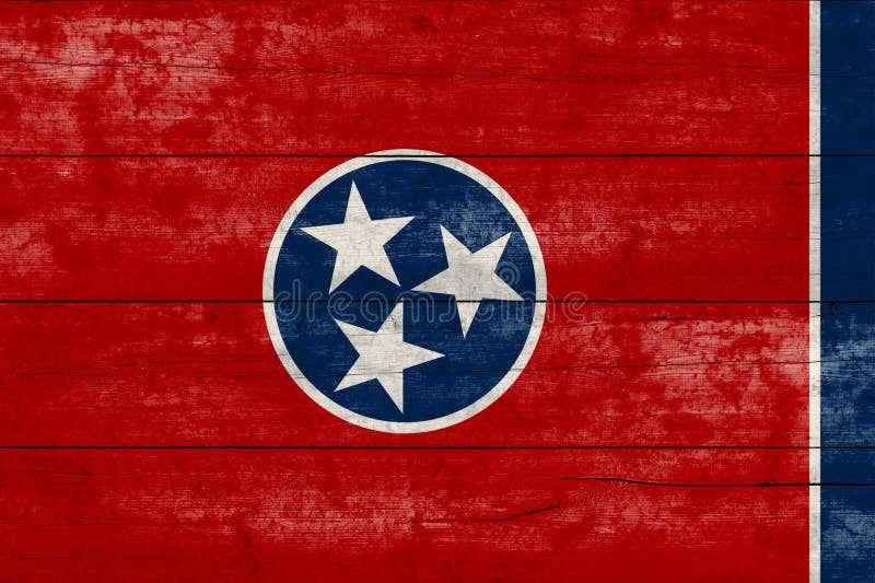 Tennessee State Flag on a Wooden Surface. Banner of the Grunge ...