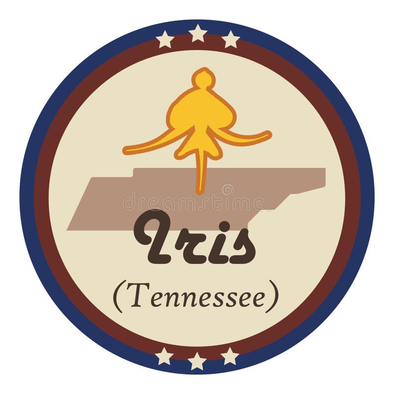 Tennessee State with Iris Flower. Vector Illustration Decorative Design ...
