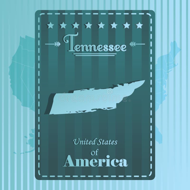 Tennessee State Map Label. Vector Illustration Decorative Design Stock ...