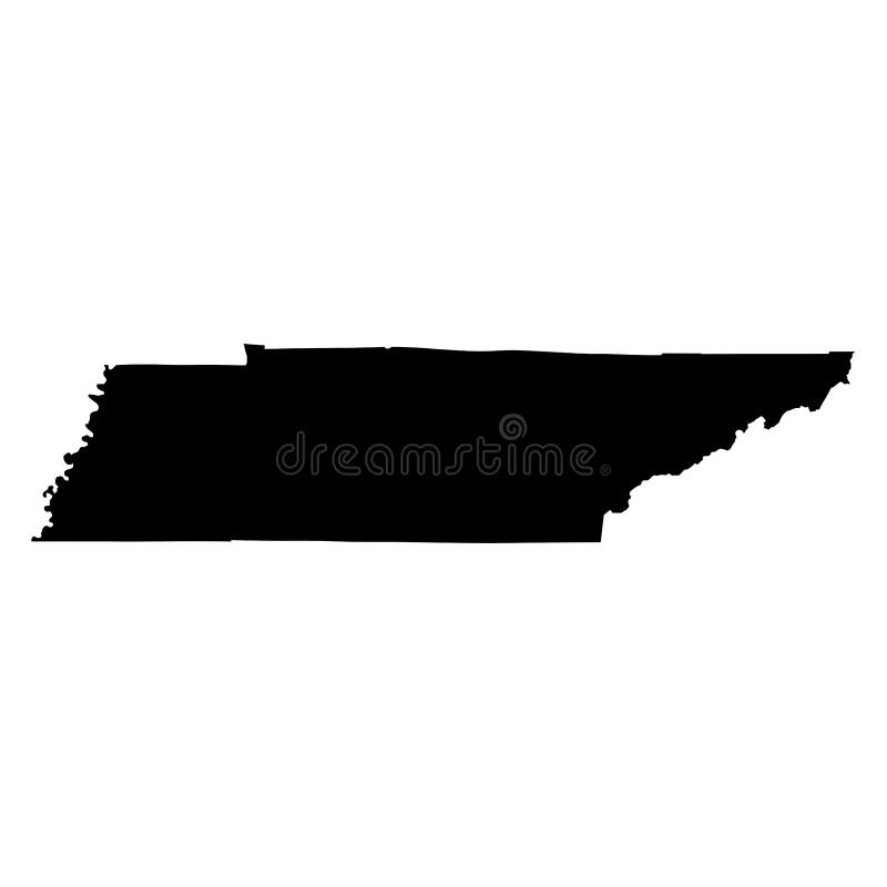 Tennessee TN State Border USA Map Solid Stock Vector - Illustration of ...