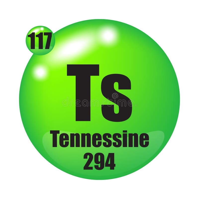 Tennessine Icon. Ts Chemical Element. Atomic Number 117. Mass 294 ...