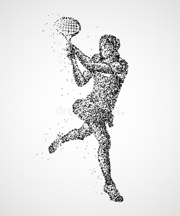 Abstract Tennis Player with a Racket from Splash of Watercolors Stock ...